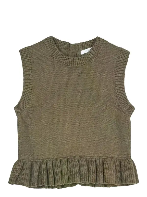Cecilie Bahnsen Billie Ruffled Vest - Green
