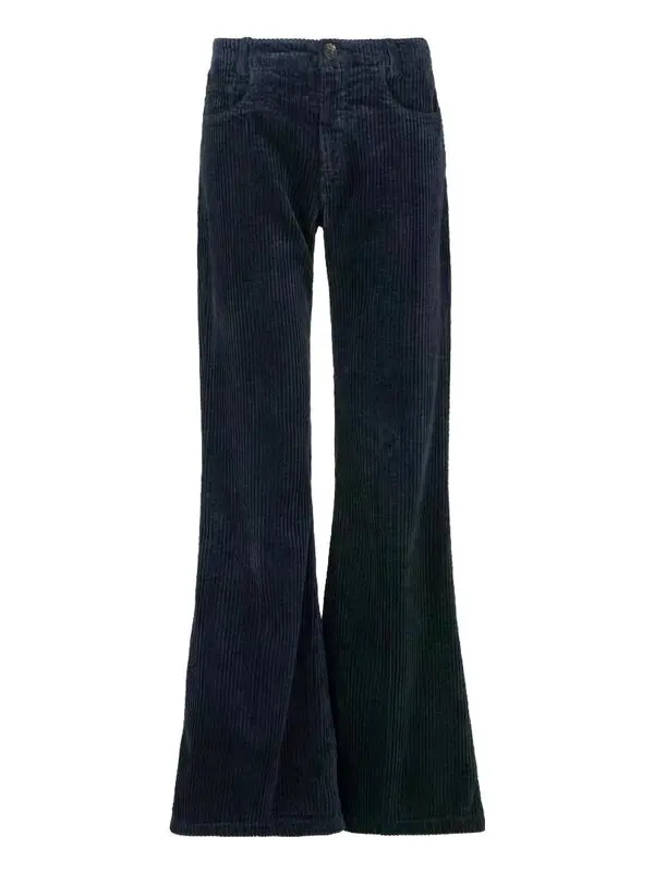HANNES ROETHER Corduroy Flared Trousers - Blue