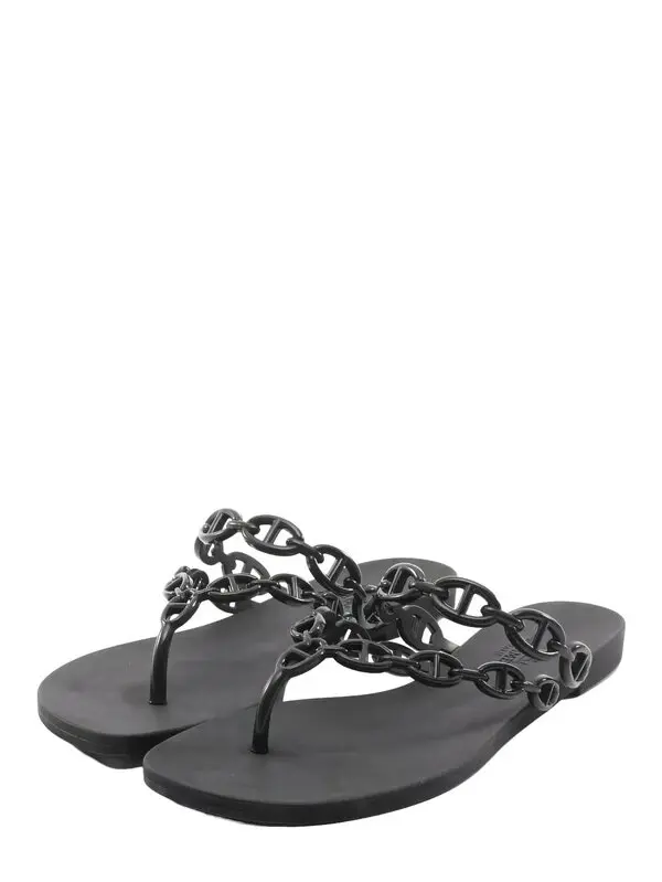 Hermès 2010s Island Chain Sandals - Black