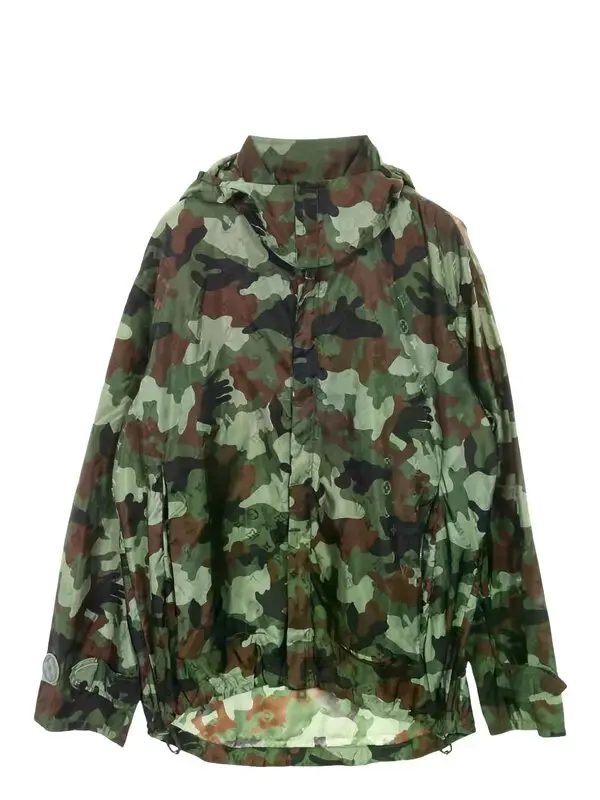 LOUIS VUITTON 2000s Camouflage Hooded Windbreaker - Green