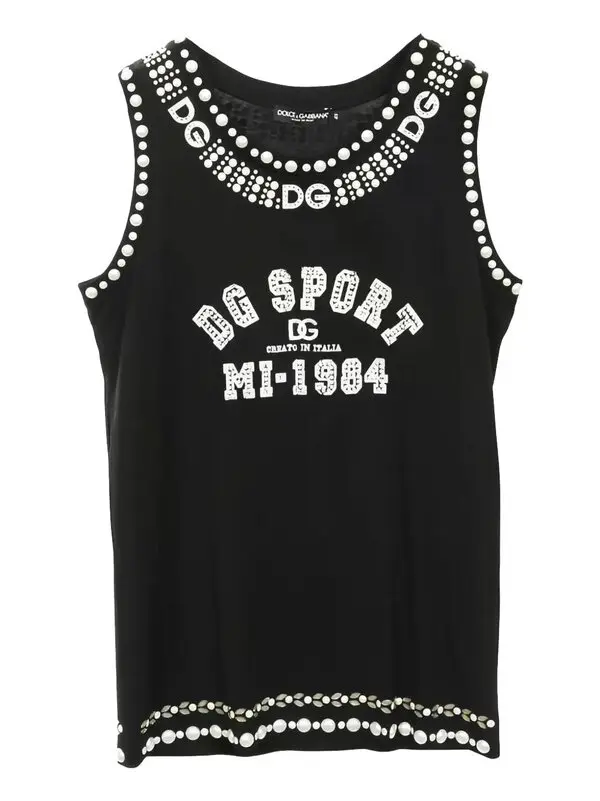Dolce & Gabbana Logo Bijou Tank Top - Black