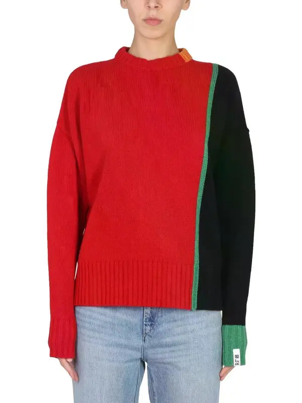 RIGHT FOR Colour-block Sweater - Red