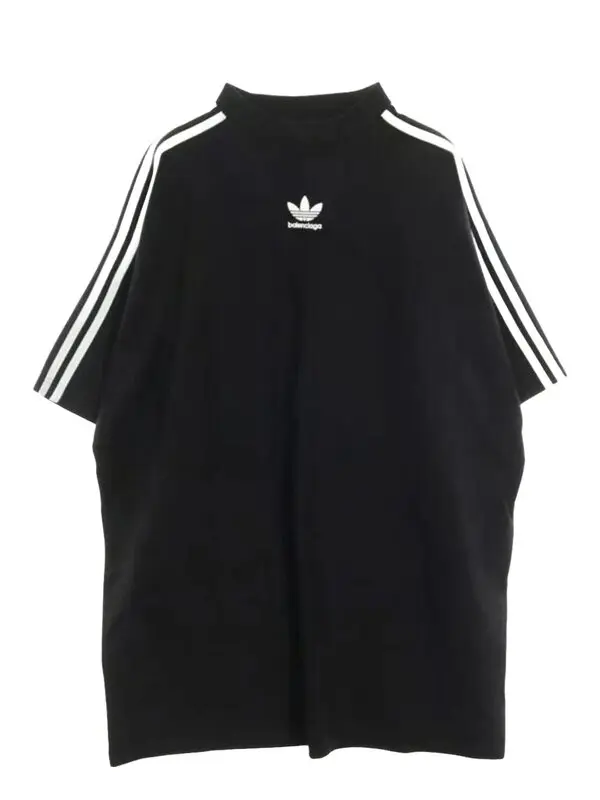 Balenciaga X Adidas 2010s Striped Logo T-shirt - Black