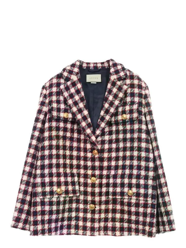 Gucci 2010s Tweed Check Jacket - White