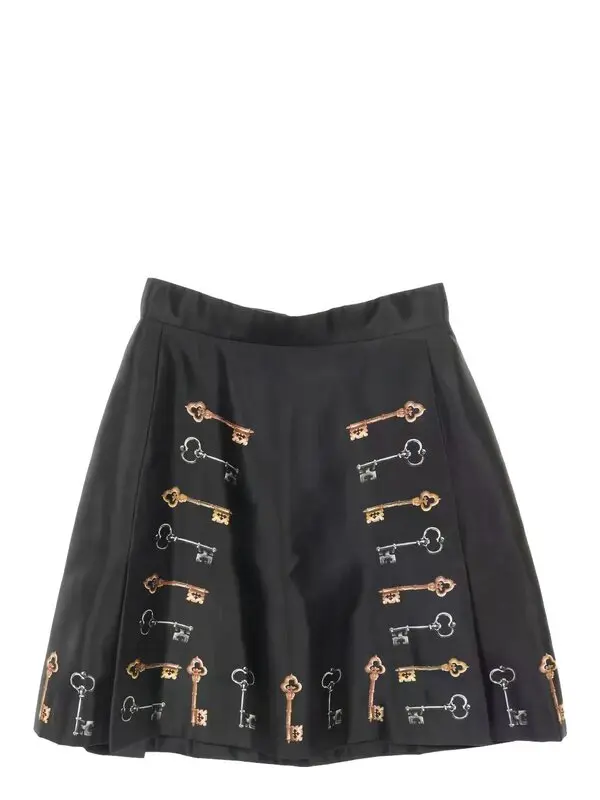 Dolce & Gabbana 2010s Key Pattern Mini Skirt - Black