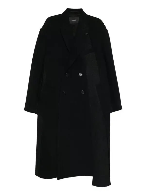 SONGZIO Bias Double-breasted Coat - Black