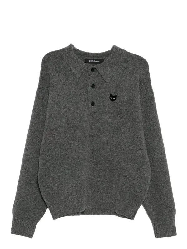 SONGZIO Panther-embroidered Jumper - Grey