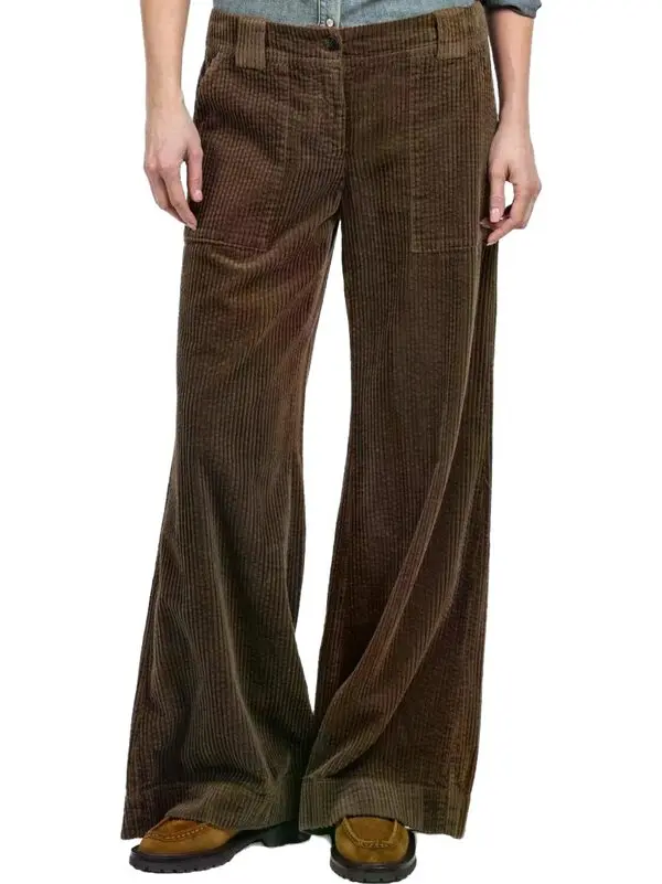 HANNES ROETHER Corduroy Pocket Trousers - Green