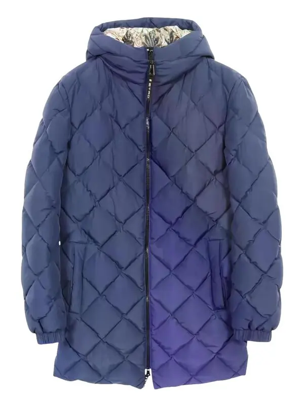 Etro Quilted Hooded Coat - Blue