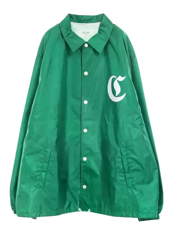 Celine 2010s Logo-print Coach Jacket - Green