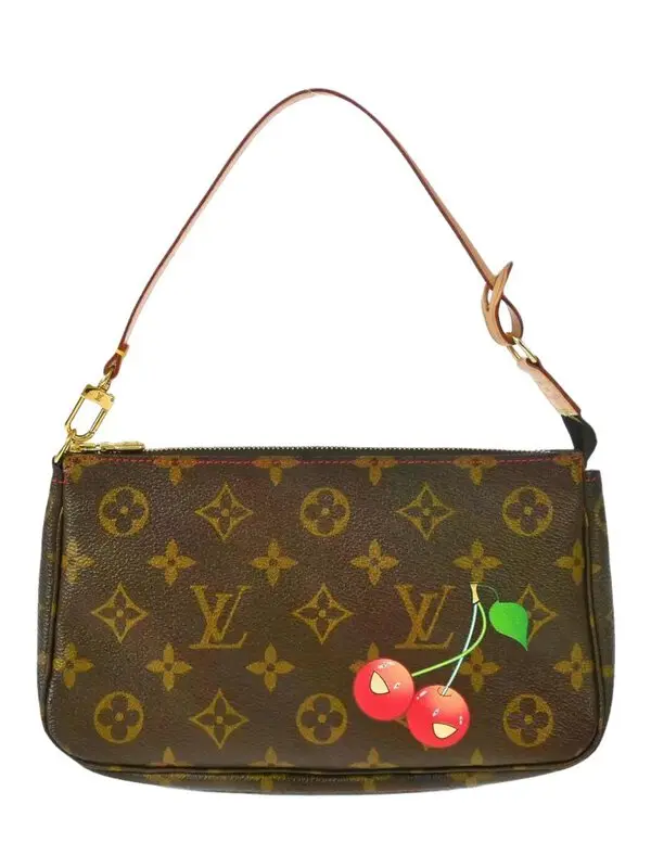 LOUIS VUITTON 2004 Monogram Cherry Pochette Handbag - Brown