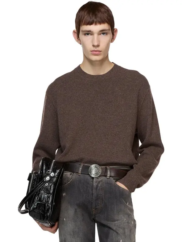 Acne Studios Cashmere Crewneck Jumper - Walnut Brown