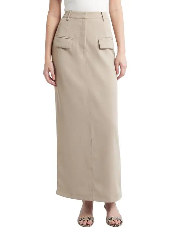 Oddmuse Tailored Maxi Trouser Skirt - Taupe