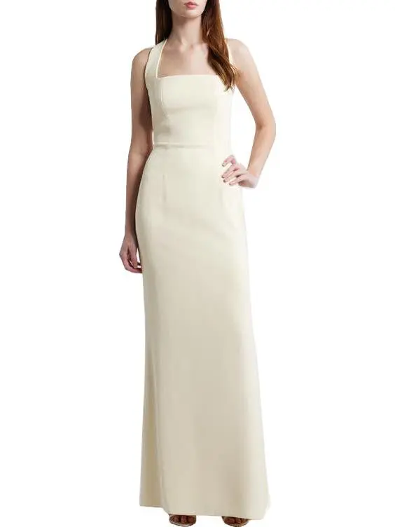 Oddmuse Halter Maxi Dress - Buttercream
