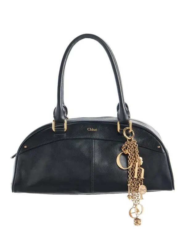 Chloé Bowling Leather Handheld Bag - Black