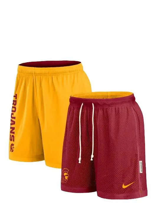 Nike Gold Usc Trojans Courtside Standard Issue Dri-fit Reversible Shorts - Cardinal