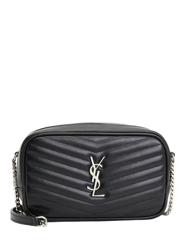 Saint Laurent Mini Lou Chain Camera Bag - Black