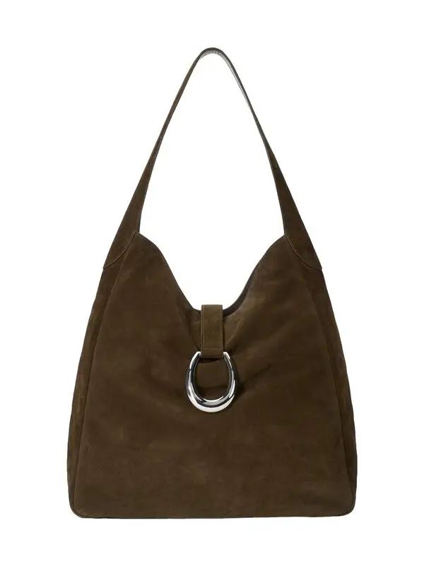 Staud Maya Suede Hobo Bag - Truffle
