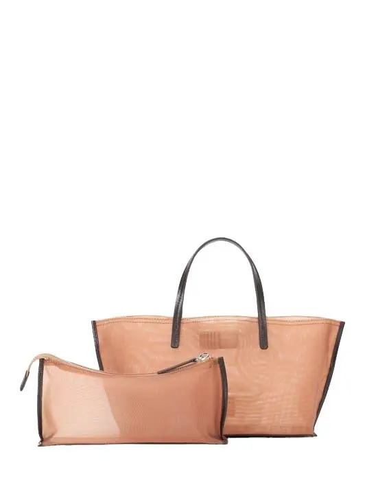 Staud Mini Christos Mesh Tote - Camel