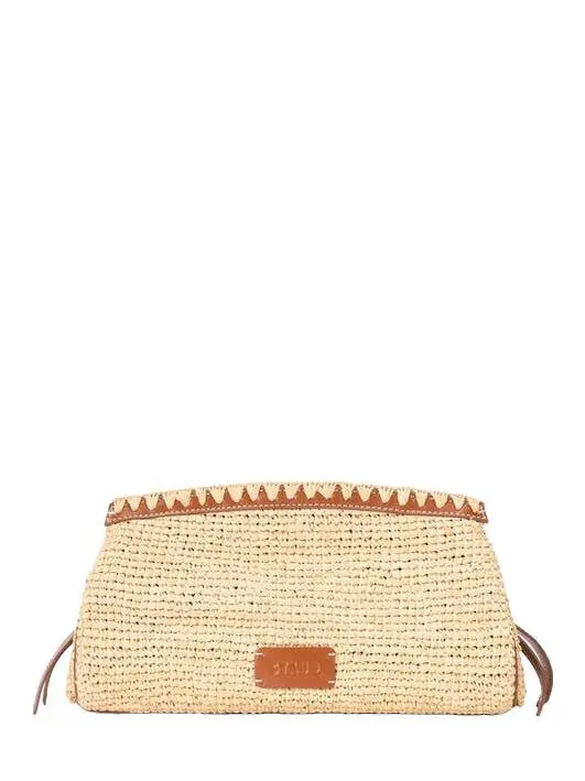 Staud Maude Convertible Raffia Clutch - Natural/tan