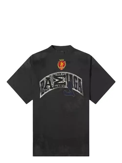 Balenciaga Skater Logo Oversized T-shirt - Black