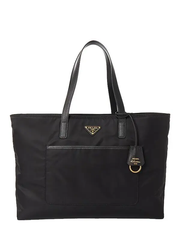 Prada Reedition 1978 Large Renylon Tote - Black