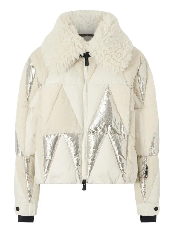Moncler Pamiers Paneled Down Ski Jacket - Cream