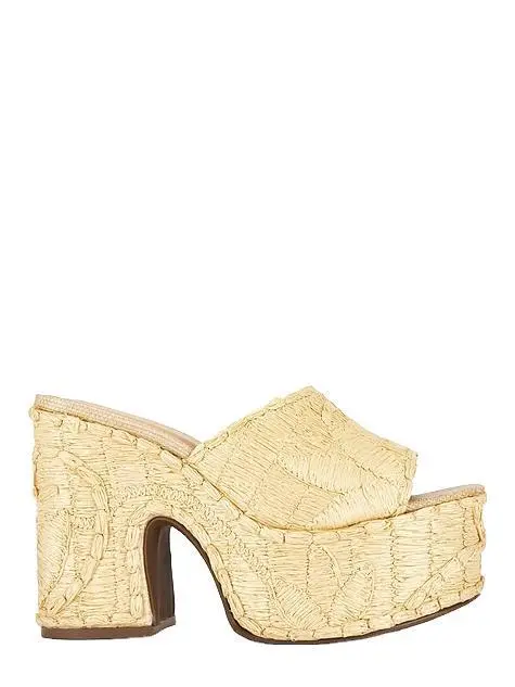 Raye Maeve Raffia Platform Sandal - Neutral