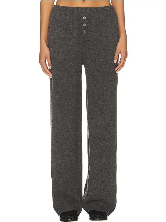 ALL MY LOVE Cashmere Wide Leg Pants - Grey