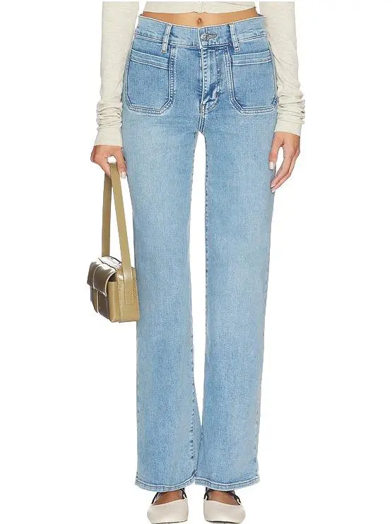 FRAME The Slim Palazzo Modernist Pocket Jeans - Blue