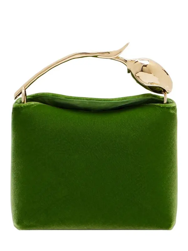 Erdem Bloom Mini Velvet Top-handle Bag - Green