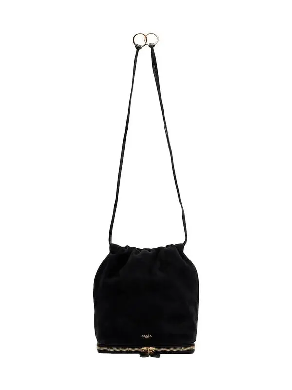 Alaïa Le Pochon Suede Bucket Bag - Black