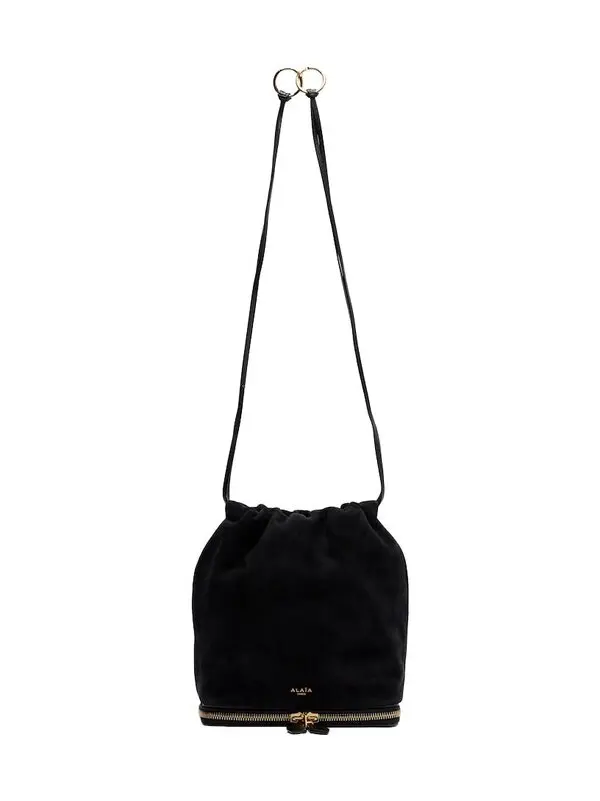 Alaïa Le Pochon Suede Bucket Bag - Black