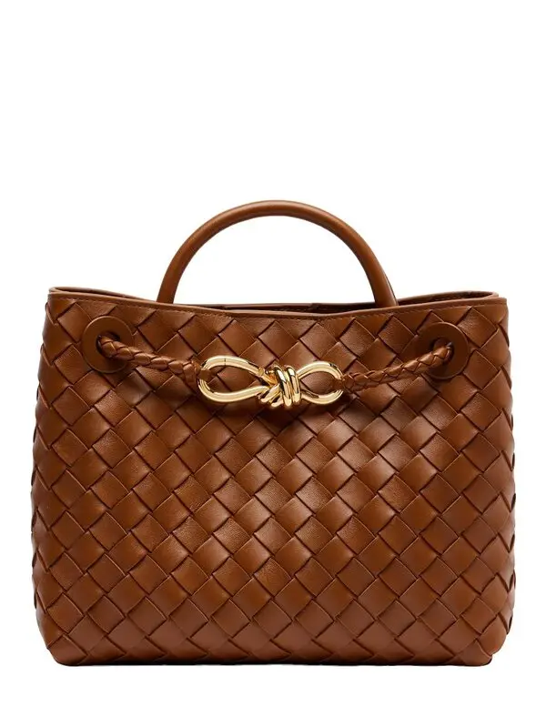 Bottega Veneta Andiamo Small Intrecciato Leather Tote Bag - Brown