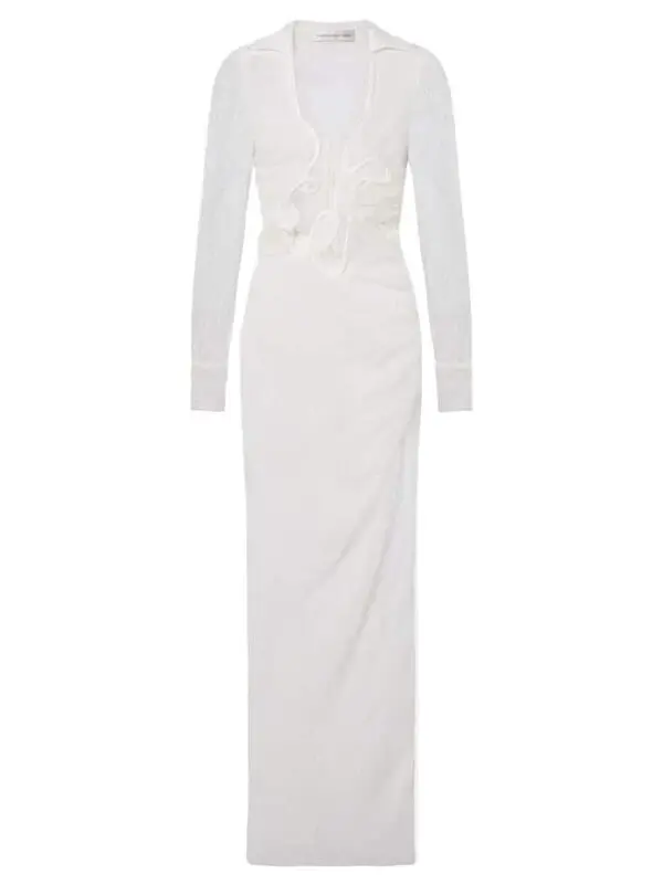 Christopher Esber Venus Sheer Lace Gown - White