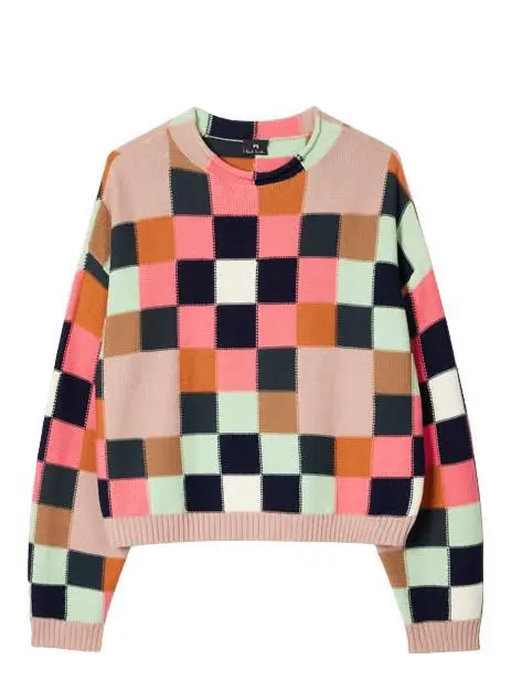 Paul Smith Geometric Square Knitted Sweater - Orange