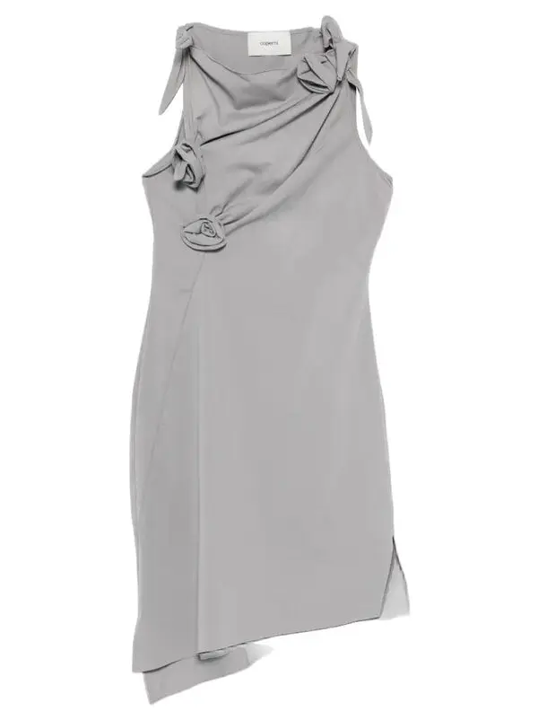 Coperni Bow Detail Cutout Dress - Grey