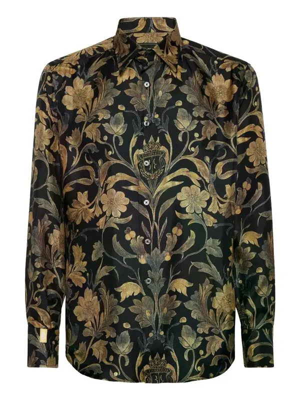 BILLIONAIRE Baroque-print Shirt - Gold