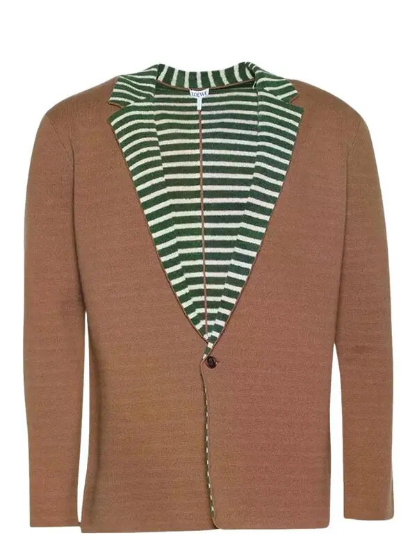 Loewe Striped-collar Jacket - Brown