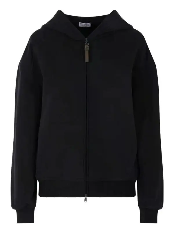 Brunello Cucinelli Hooded Zip-up Sweater - Black