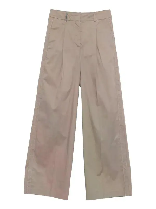 Peserico Pleated Wide-leg Trousers - Brown