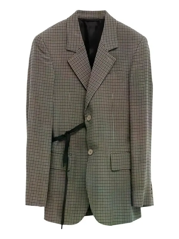 Balenciaga Checked Tie Blazer - Neutrals