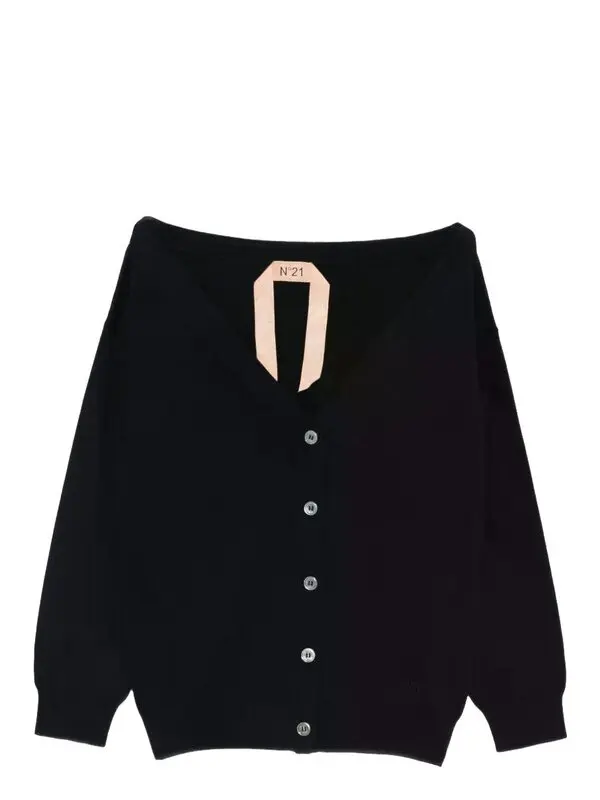 N°21 Off-shoulder Cardigan - Black