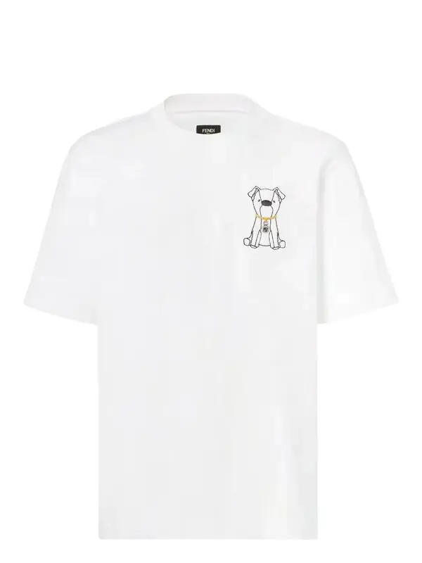 Fendi Dog Graphic T-shirt - White