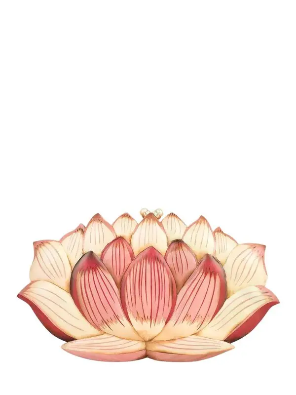 SILVIA FURMANOVICH Lotus Flower Marquetry Clutch - Pink