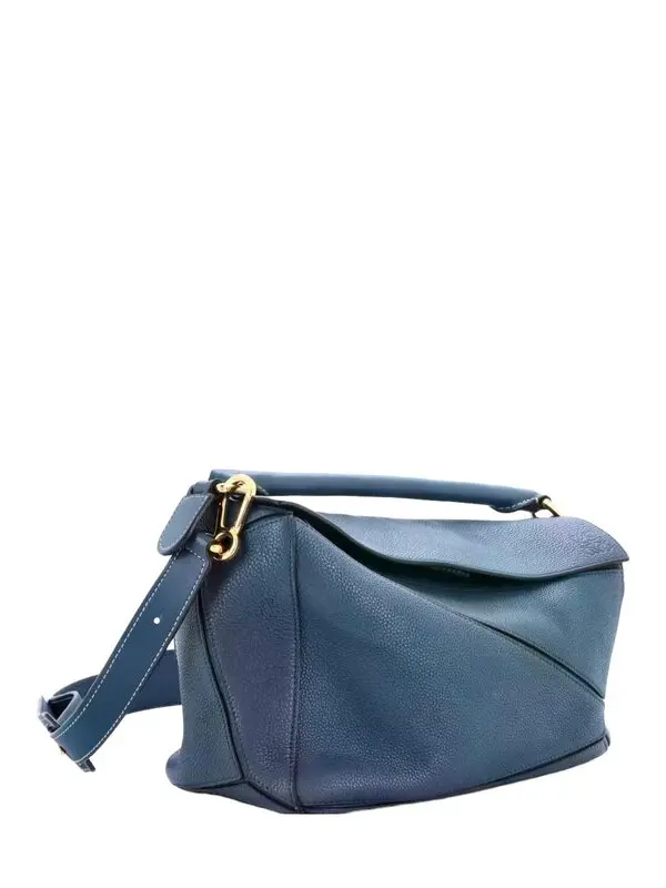 Loewe Puzzle Bag Leather Medium Shoulder Bag - Blue