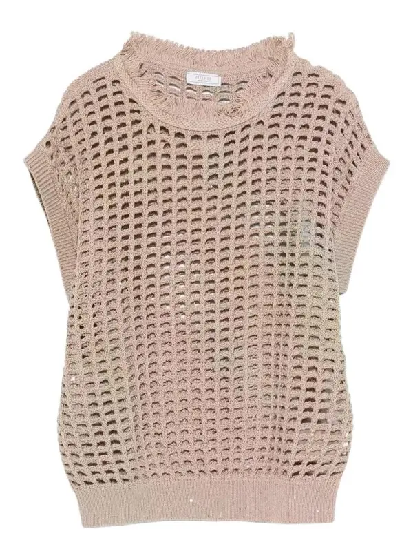 Peserico Open-knit Top - Neutrals