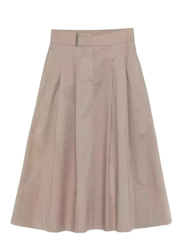 Peserico A-line Pleated Midi Skirt - Brown