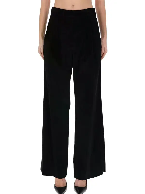 PT TORINO Pleated Palazzo Pants - Black