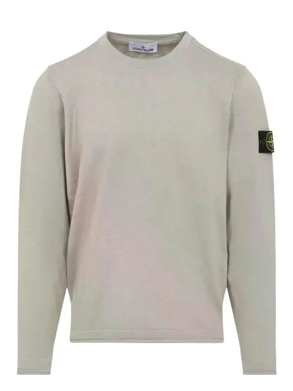 Stone Island Logo-patch Crew-neck Sweater - Neutrals